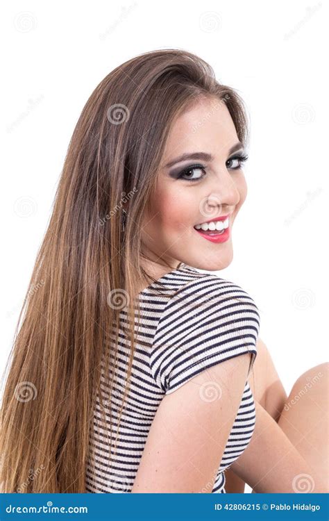 Giovane Ragazza Bionda Sexy Con Sorridere Lungo Dei Capelli Immagine Stock Immagine Di Casuale