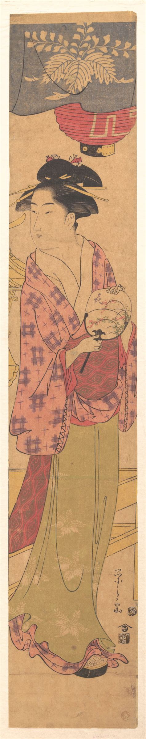 Chōbunsai Eishi A Girl With A Fan Japan Edo Period 16151868
