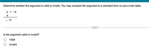 solved determine whether the argument is valid or invalid