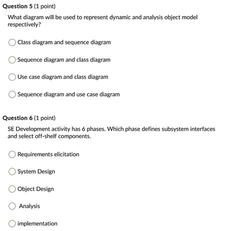 Solved Question 5 1 Point What Diagram Will Be Used To Represent
