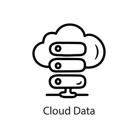 Cloud Data Outline Icon Design Illustration Data Symbol On White Background EPS File