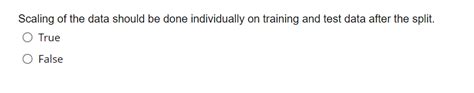 Solved Python Scaling Of The Data Should Be Done Chegg Com