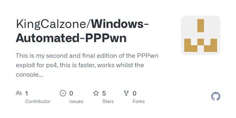 github kingcalzone windows automated pppwn this is my second and
