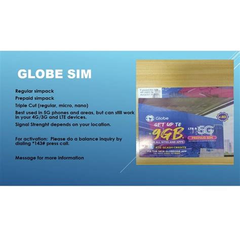 Globe Prepaid 5G SIM Retail Wholesale Mobile Phones Gadgets Mobile Gadget Accessories