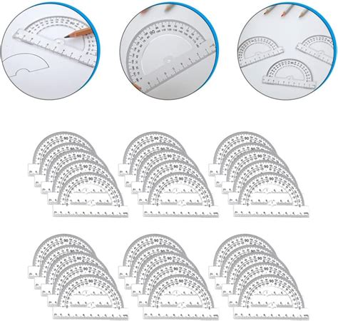 Buy Iplusmile Protractor Set Pcs Geometry Math Ruler Straight Ruler Protractor Plastic Clear