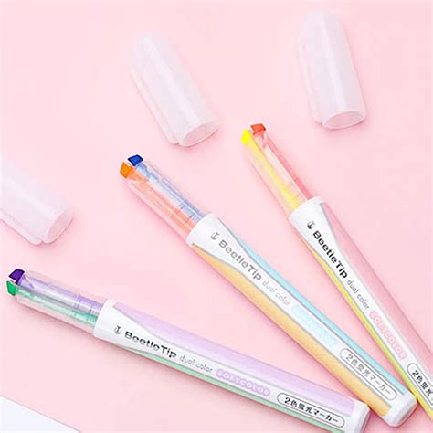 Kokuyo Beetle Tip Dual Color Highlighter Kawaii Pen Shop