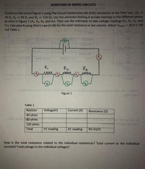 Solved Resistors In Series Circuits Construct The Circuit