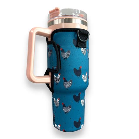 Chickens 40oz Tumbler With Handle Sleeve Drink Handlers