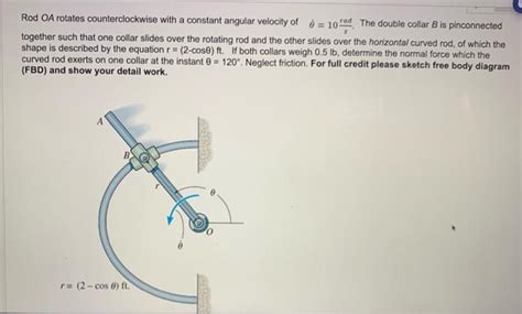 solved rod oa rotates counterclockwise with a constant