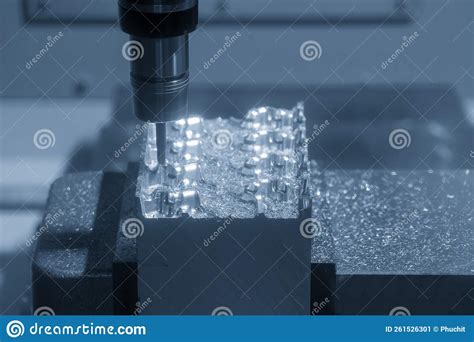 The Cnc Milling Machine Cutting Injection Mold Part By Solid Ball End