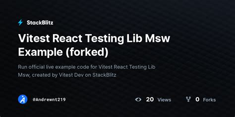 Vitest React Testing Lib Msw Example Forked Stackblitz