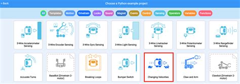 Using Python Example Projects And Templates In Vexcode Exp Vex Library