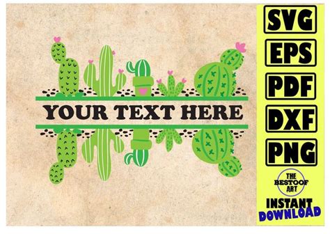 Split Cactus Svg Cut File Split Monogram Svg Design Split Svg For Cricut Cactus Svg Cut File