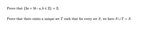 solved prove that {3a 5b a b e z} z prove that there