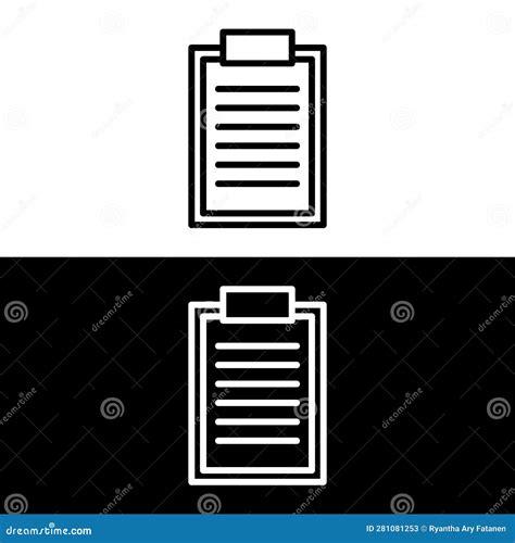 Clipboard Icon Minimal Line Style Vector Eps10 Illustration Isolated On White And Black