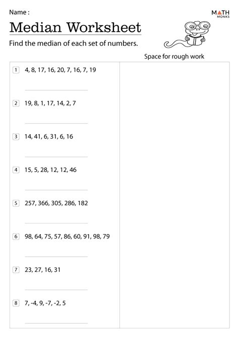 Mean Median Mode Range Practice Worksheet