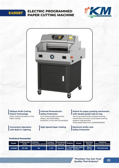 Electric Programmable Paper Cutter Machine Katana Machinery New