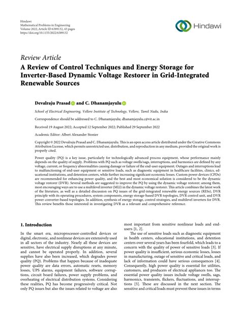 pdf a review of control techniques and energy storage for inverter