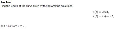 Solved Find The Length Of The Curve Given By The Parametric Chegg