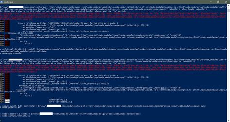 Nodejs Laravel Elixir Always Error When Install And Gulp Error