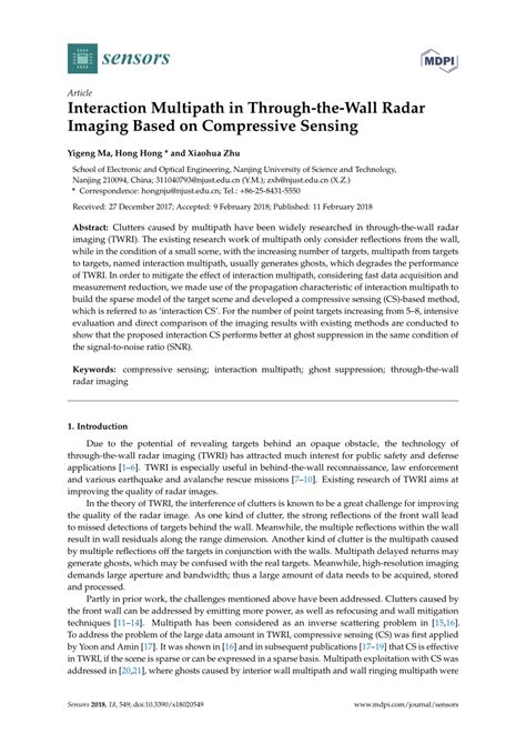 pdf interaction multipath in through the wall radar imaging based on