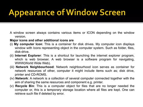 Windows Operating System Pptx