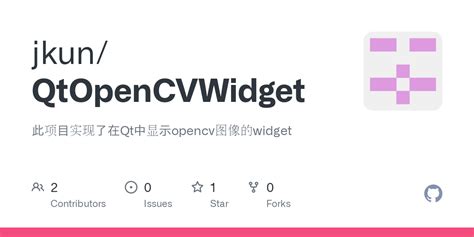 Github Jkun Qtopencvwidget Qt Opencv Widget