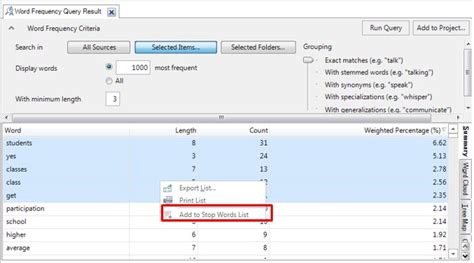 generating nvivo word frequency query knowledge tank