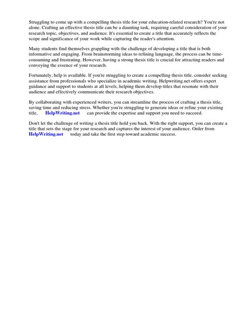 Thesis Title Examples For Education Pdf Thesis Apa Style