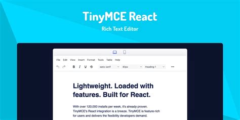 tinymce react rich text editor made with react js