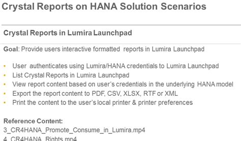 Whats New Crystal Reports For Hana Asug Webcast Sap Community