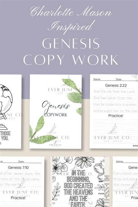 Genesis Bible Verse Copywork Bundle 1 1st Grade 2nd Grade Homeschool