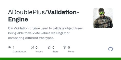GitHub ADoublePlus Validation Engine C Validation Engine Used To Validate Object Trees