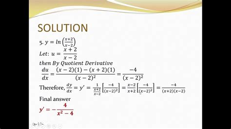 DERIVATIVE OF LOGARITHMIC FUNCTION EX YouTube