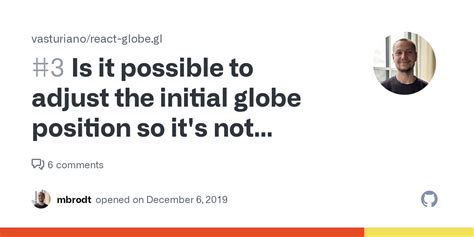 Is It Possible To Adjust The Initial Globe Position So It S Not Centered Issue