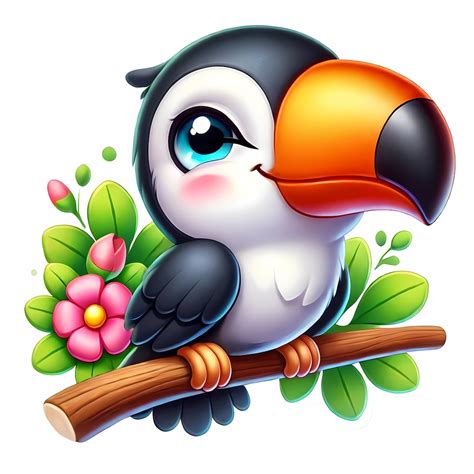 Cute Toucan Clipart Bundle Tropical Bird Nursery Art Digital