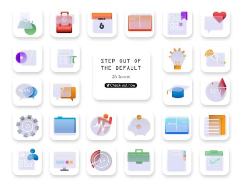 Notion Icons Academic Glassmorphism Icon Pack For Notion Page Etsy