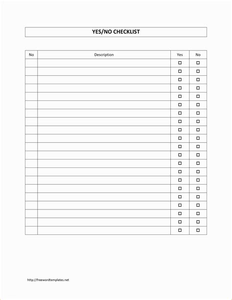Free Checklist Template Word Of Word Checklist Templates Free Download Heritagechristiancollege