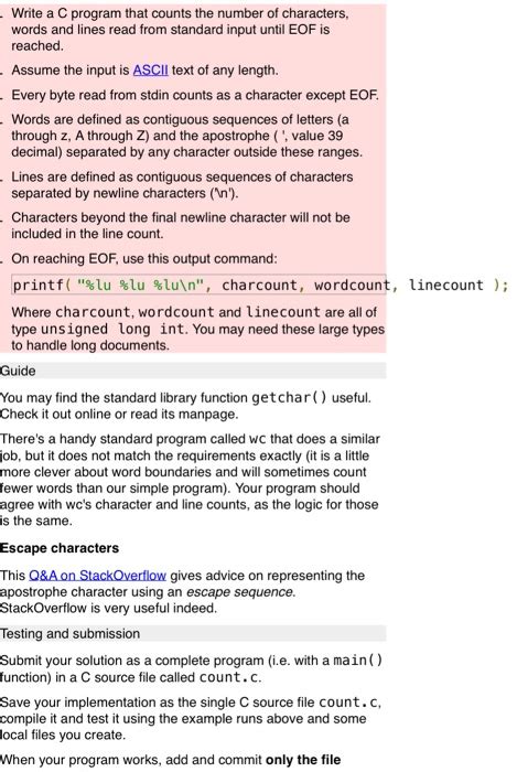 Solved Write A C Program That Counts The Number Of