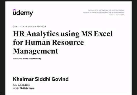 Siddhi Khairnar On Linkedin Successfully Completed Certification In Hr Analytics