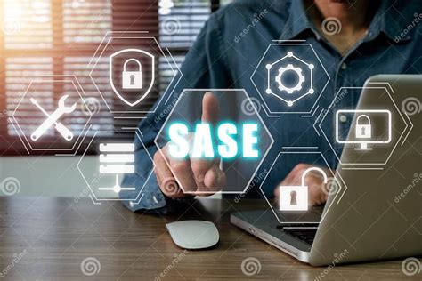 Sase Secure Access Service Edge Concept Person Hand Touching Secure Access Service Edge Icon