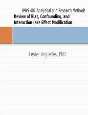 Understanding Bias Confounding And Interaction A Review Of Course Hero
