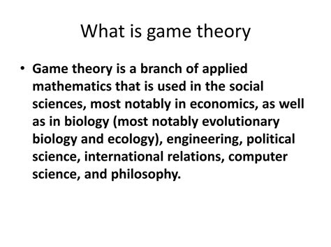 Game Theory Ppt