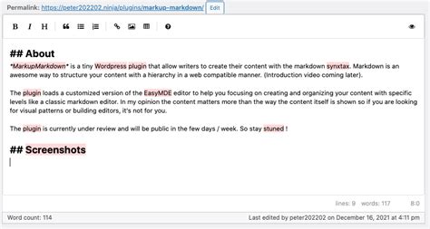 Markup Markdown Type Markdown Directly From The Wordpress Edit Screen