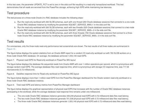 Random I O Read Only Workload Test Oracle 21c Rac Database Performance Best Practices On