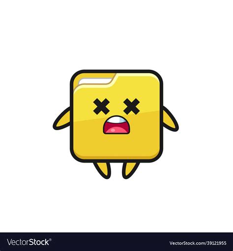 Dead Folder Mascot Character Royalty Free Vector Image