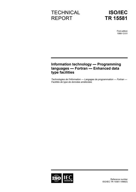ISO IEC TR 15581 1998 Information Technology Programming Languages Fortran Enhanced Data