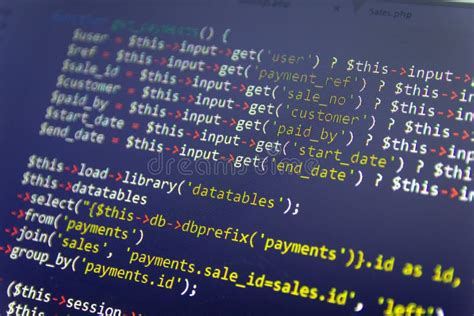 Modern Web Development Background Abstract Pieces Of PHP Code Stock Illustration Illustration