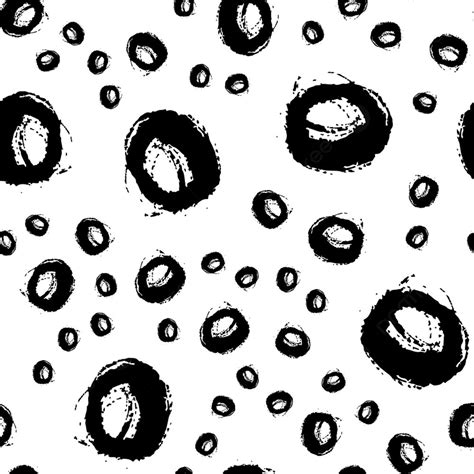 Vector Seamless Pattern With Brush Circle And Round Background Circle Illustration Wave