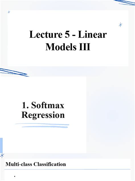 Lecture 5 Linear Models Iii Pdf